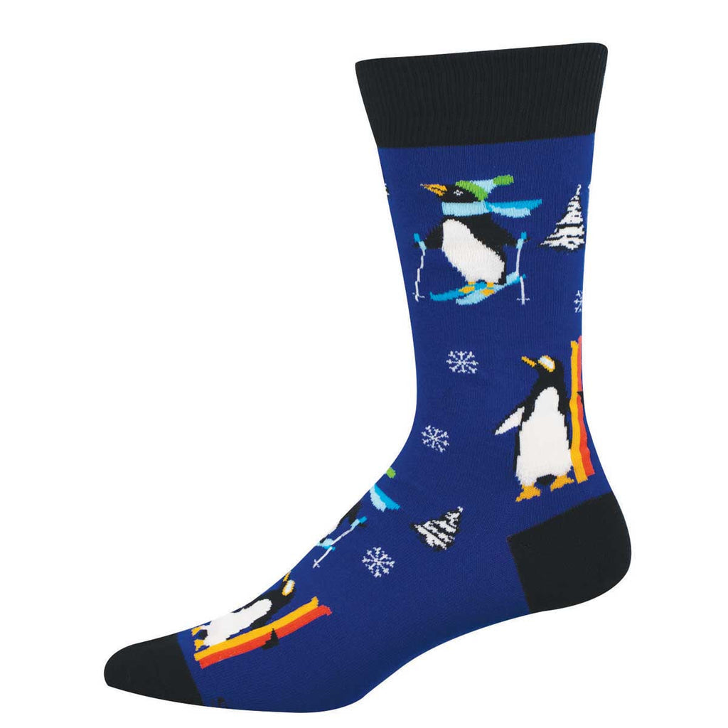 Men's Downhill Penguins Socks | Winter Sports Cotton Crew | See Them ...