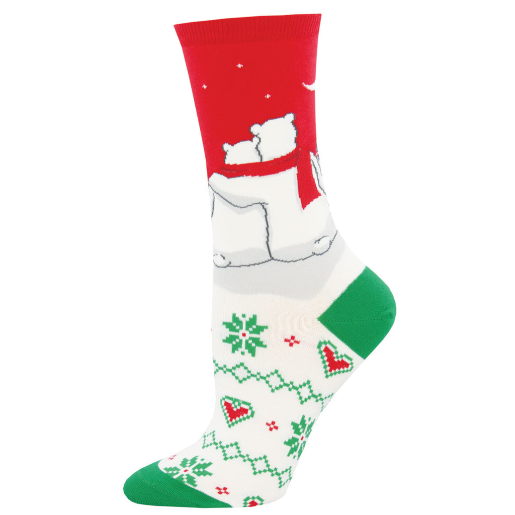 Christmas Socks - Cute Socks - Snuggling Polar Bears | Socksmith Canada ...